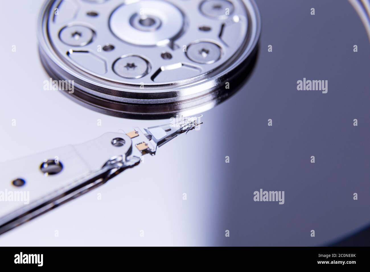 Close up of open computer hard disk tonned Stock Photo - Alamy