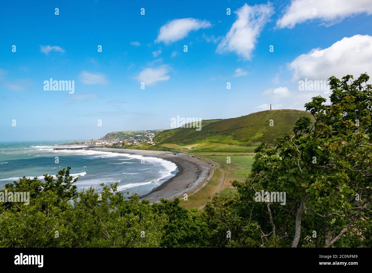 Aberystwyth view looking North over Tanybwlch beach from the Ceredigion ...