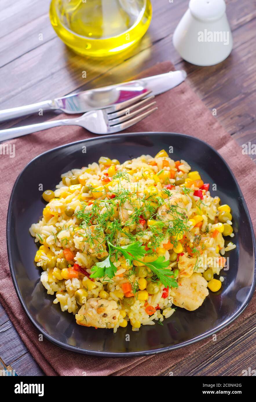rice with meat Stock Photo - Alamy