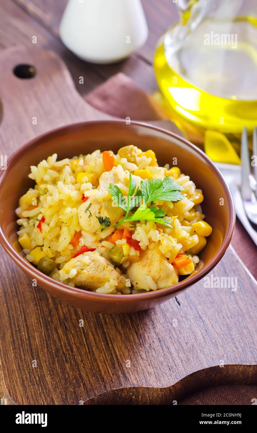 rice with meat Stock Photo - Alamy