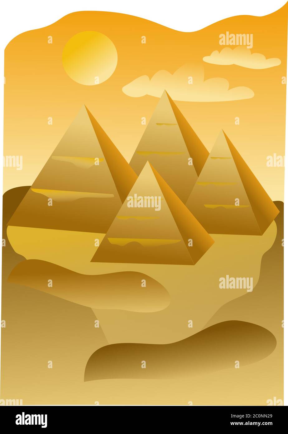 Pyramids and sun in the sky Stock Photo - Alamy
