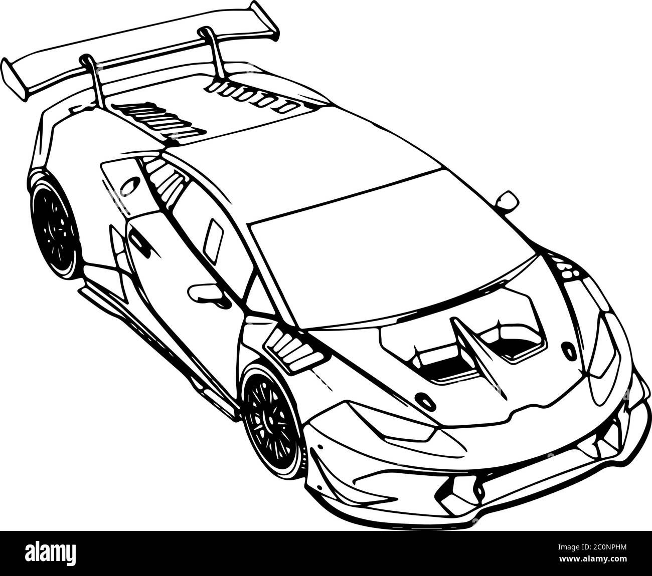 Sports Car Drawing Outline
