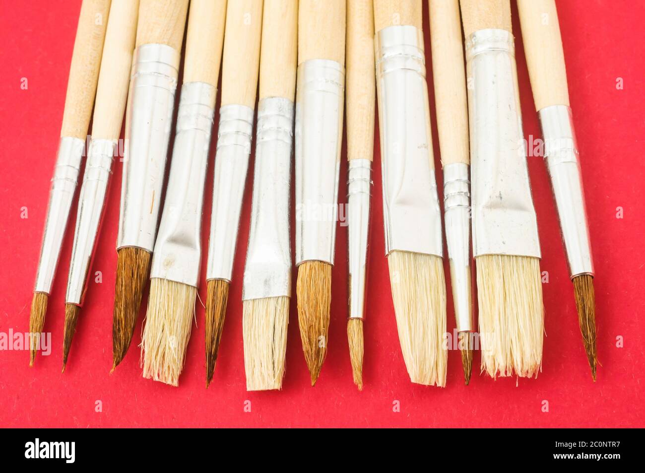 New Wooden Different Paintbrush Texture Stock Photo - Alamy