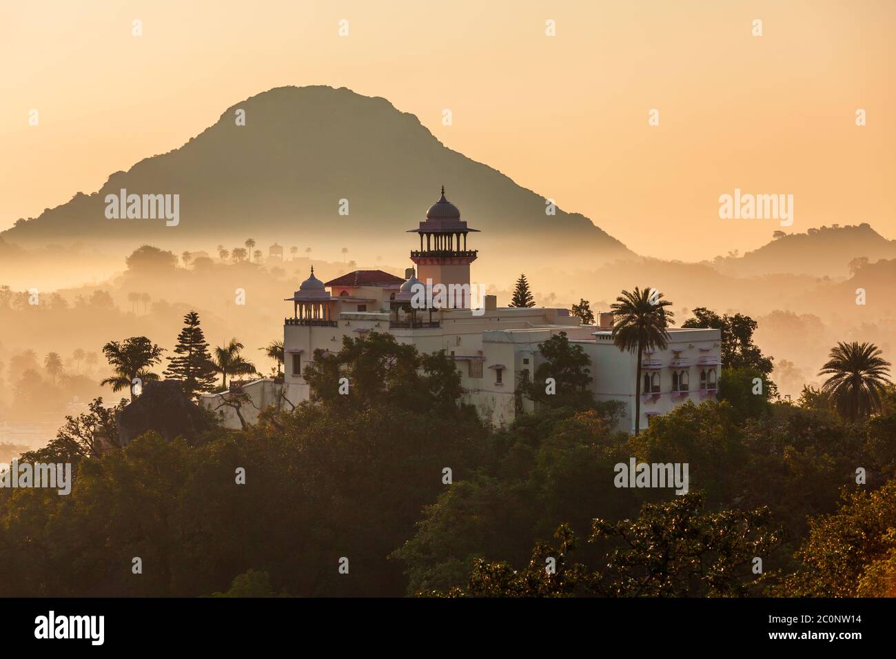 Mount Abu and Aravalli mountain range aerial panoramic view. Mount Abu ...