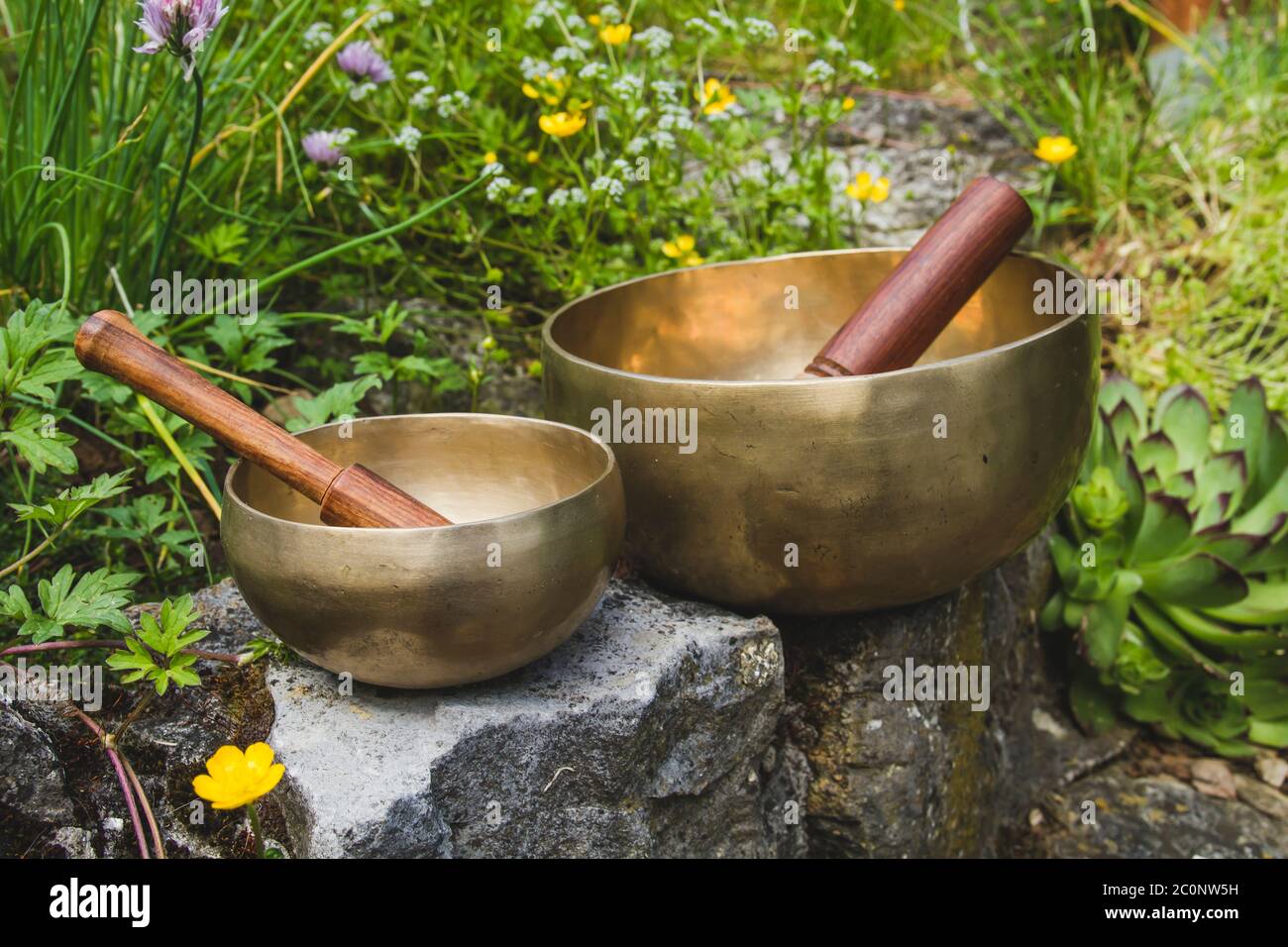 Tibetan singing bowl made of seven metals Stock Photo - Alamy
