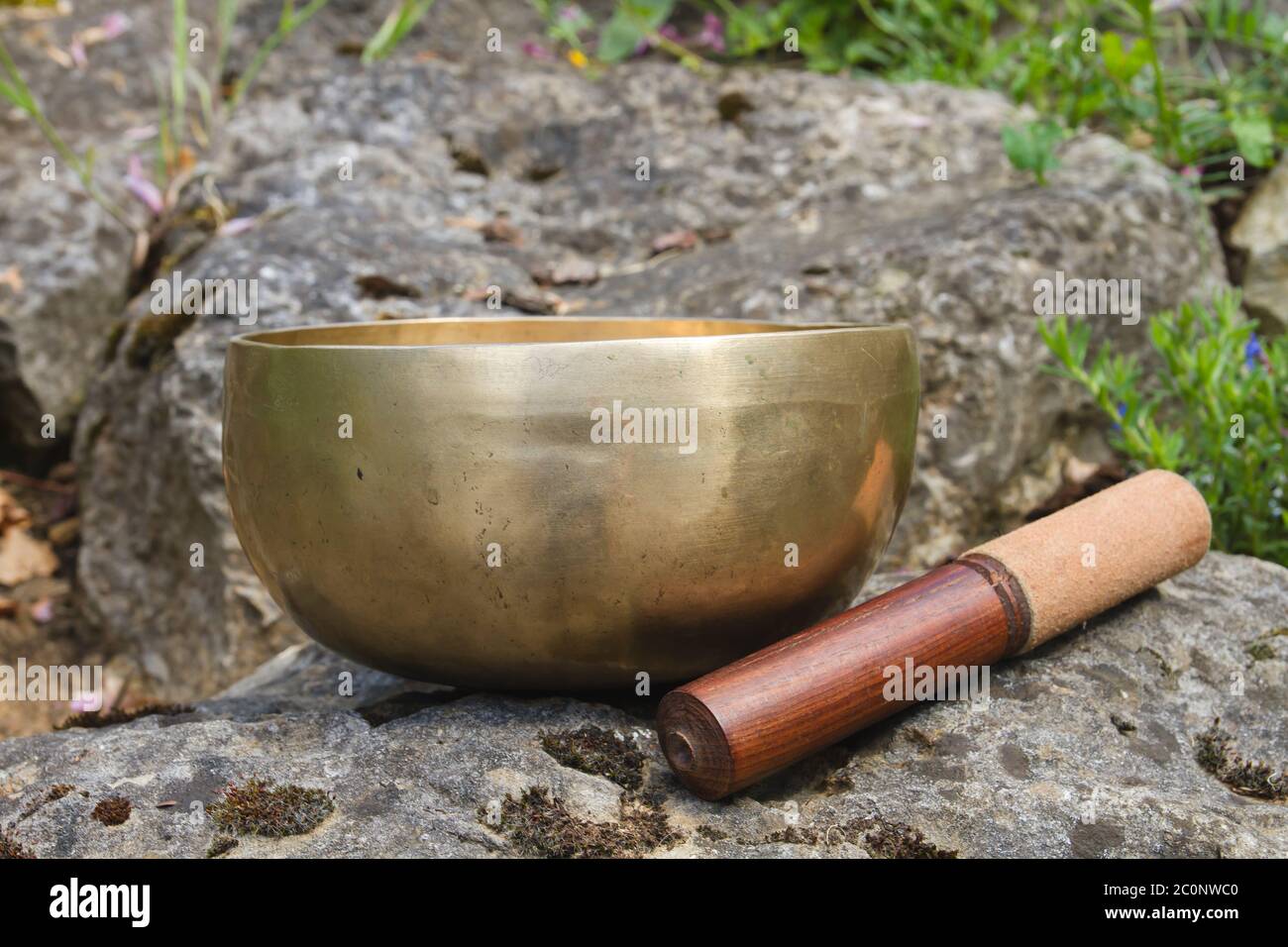 Tibetan singing bowl made of seven metals Stock Photo - Alamy