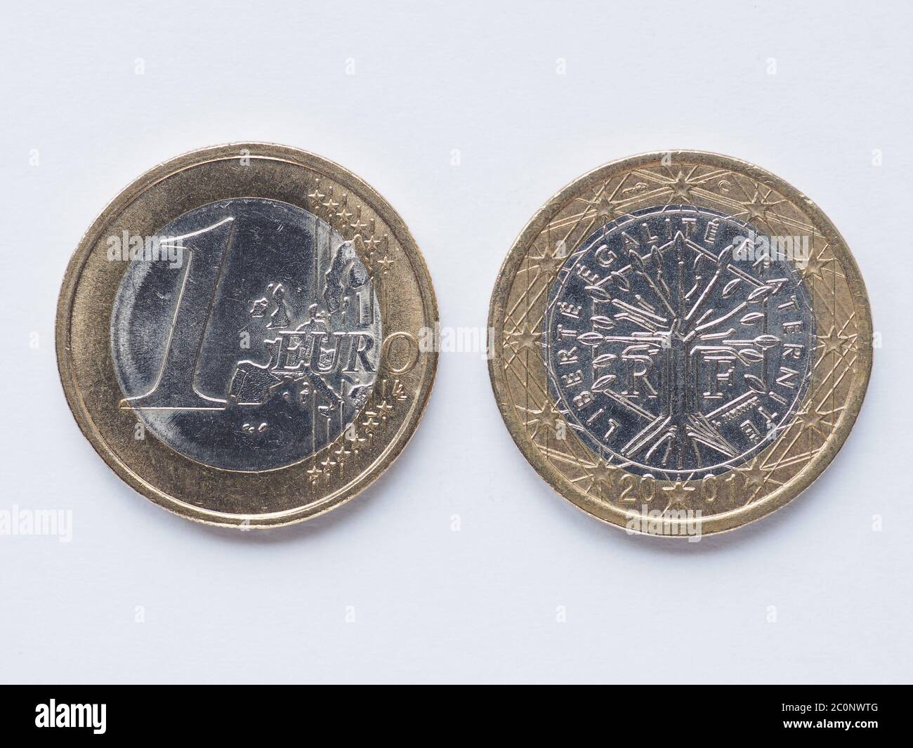 French 1 Euro coin Stock Photo - Alamy