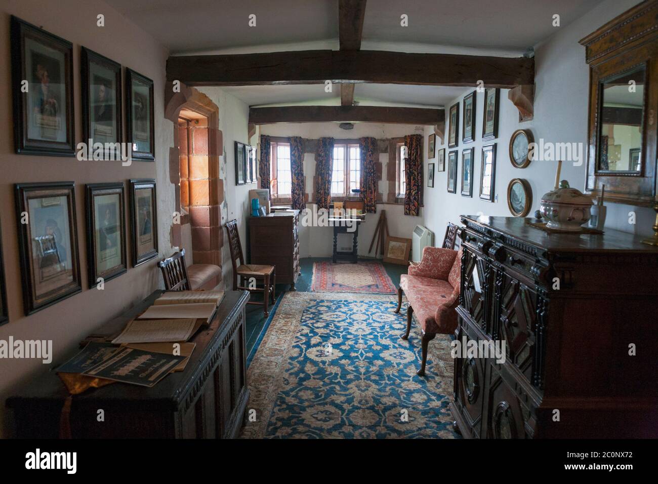 The Music Room, Lindisfarne Castle, Northumberland, England, UK Stock ...