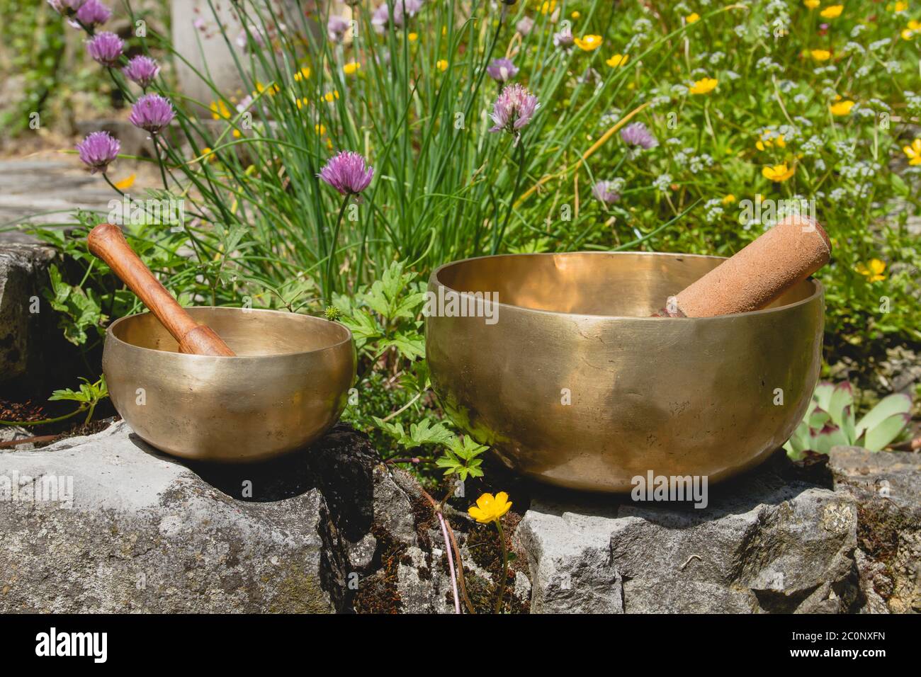 Tibetan singing bowl made of seven metals Stock Photo - Alamy