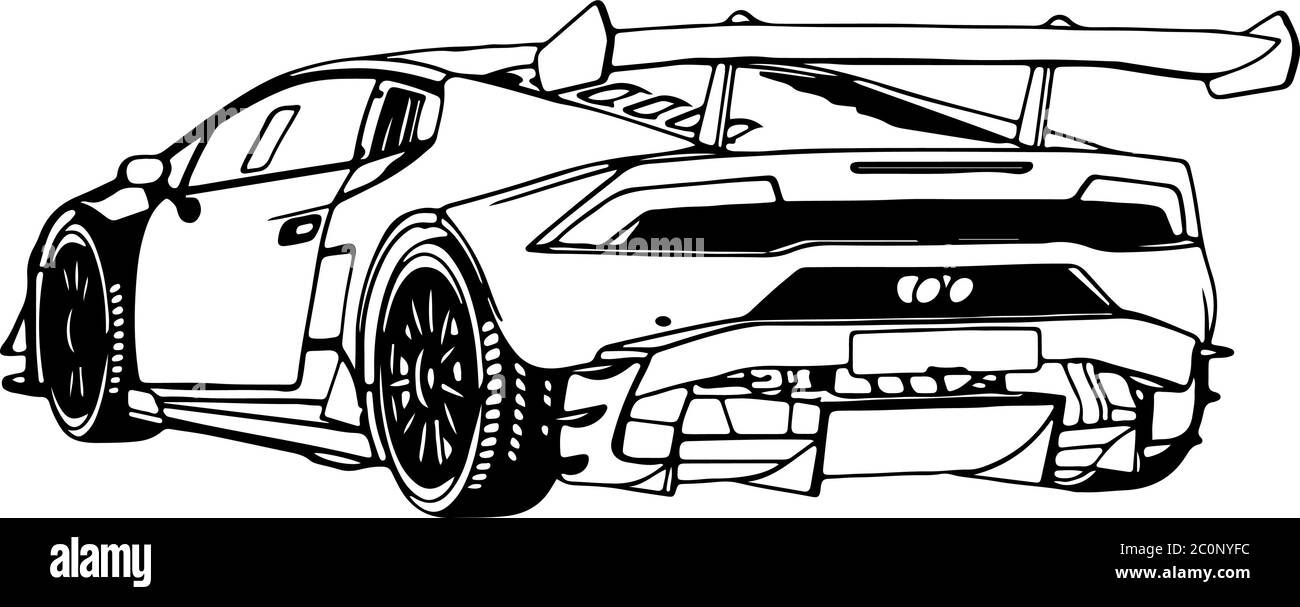 Sports Car Outline Drawing