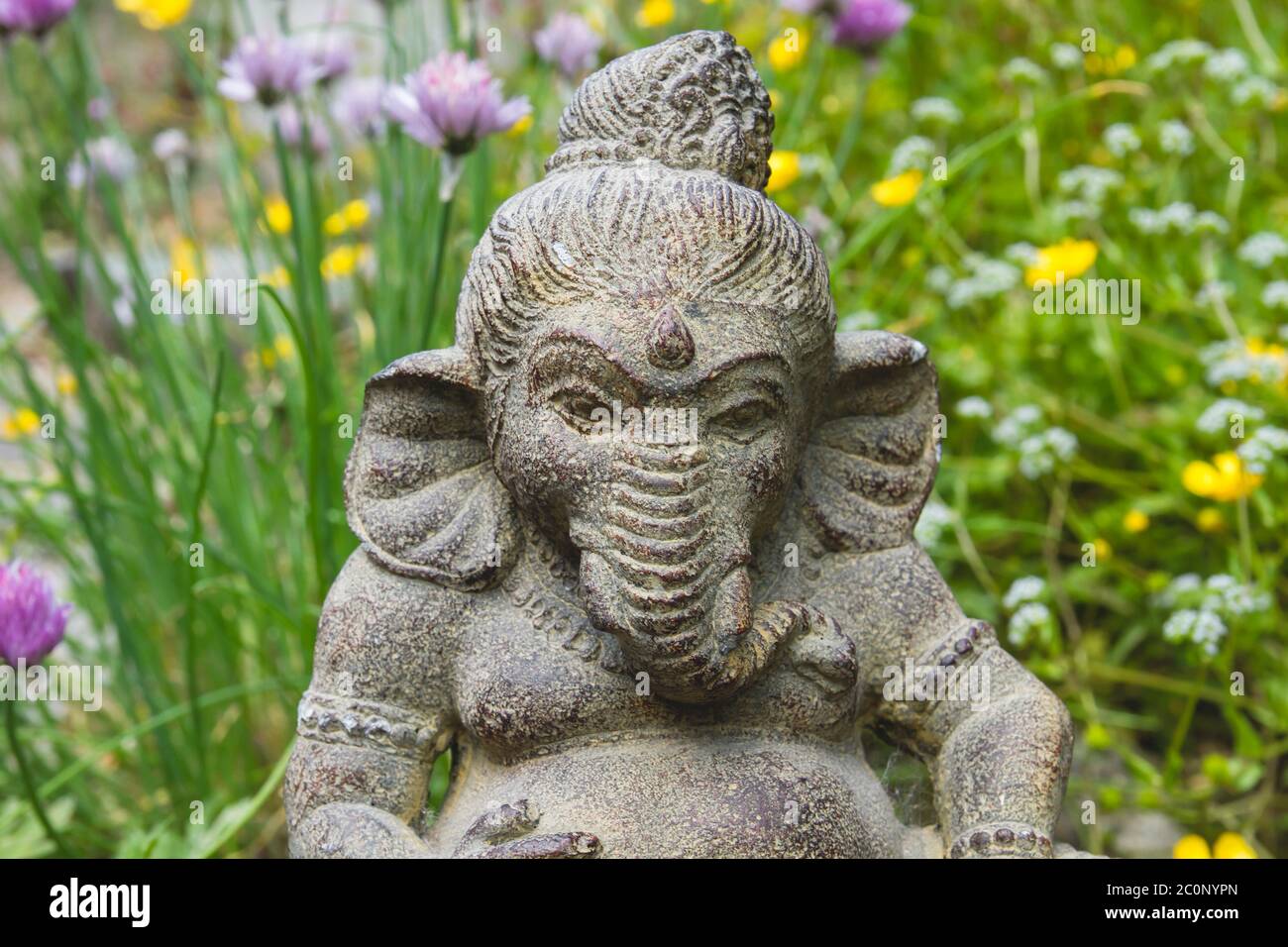 Lord Ganesh decorative stone statue with elephan head Stock Photo - Alamy