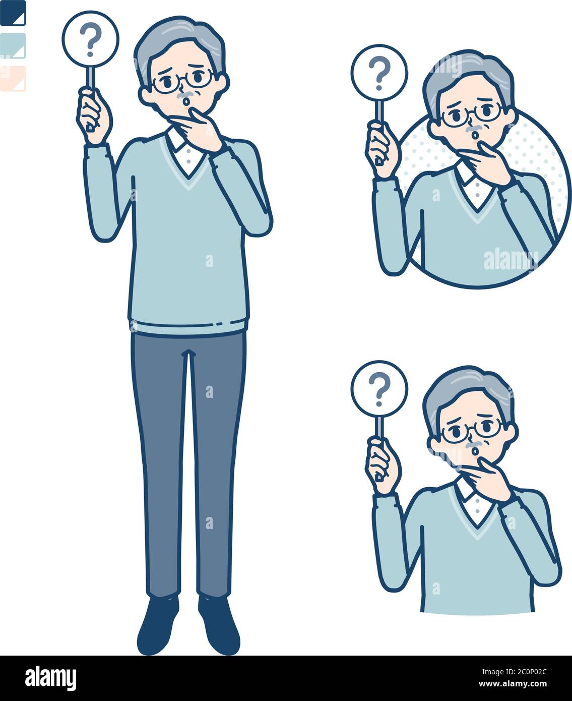 Cartoon old man question hi-res stock photography and images - Alamy