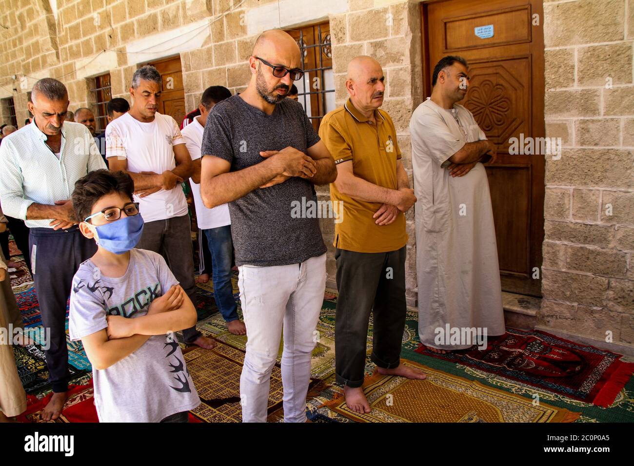 June 12, 2020: Gaza, Palestine. 12 June 2020. Palestinian Muslims ...