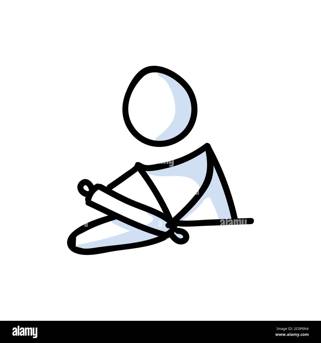 Cute stick figure baker making cookies lineart icon. Dinner preparation ...