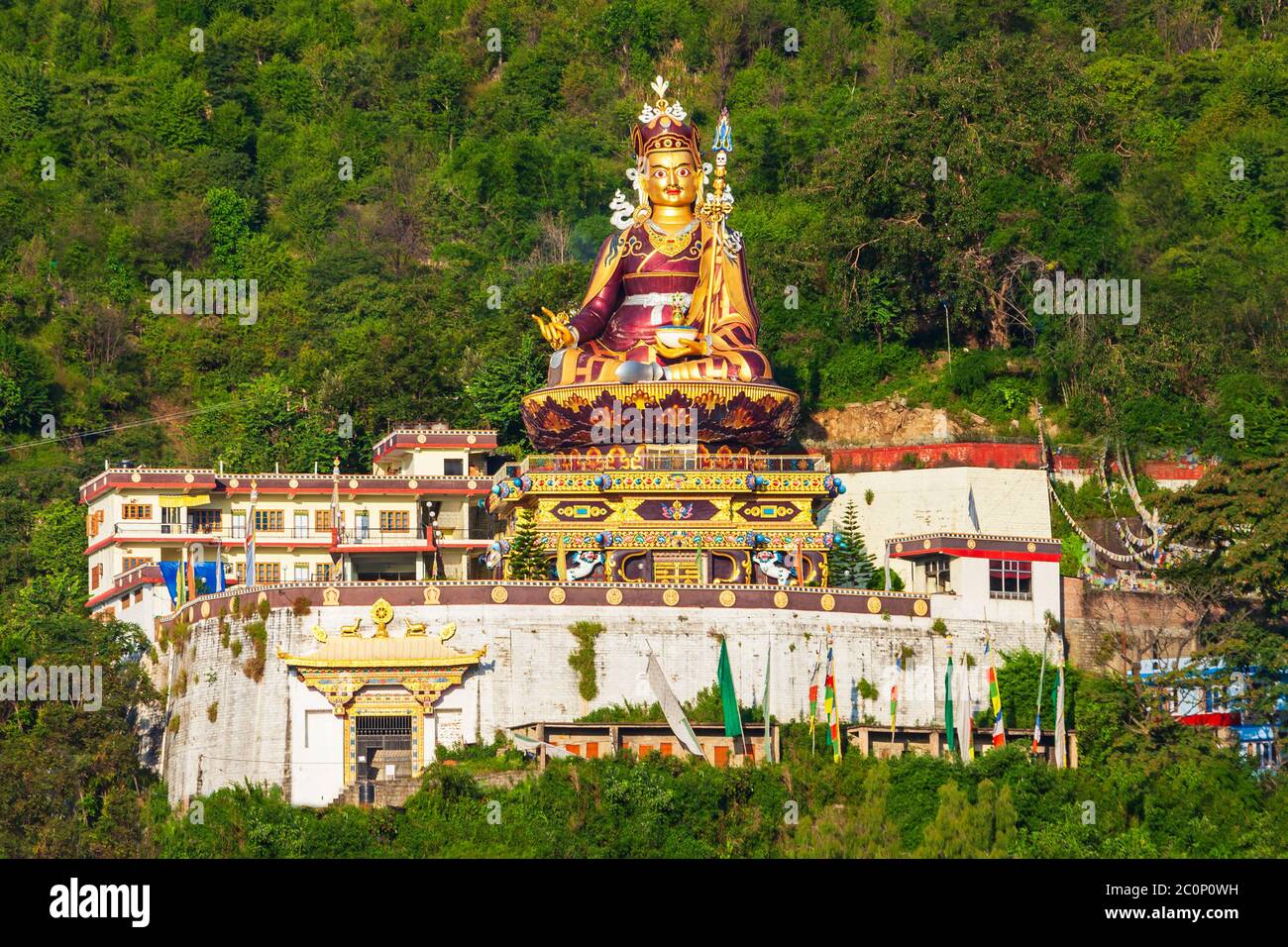 Guru Padmasambhava or Guru Rinpoche statue near the Mahatma Buddha ...