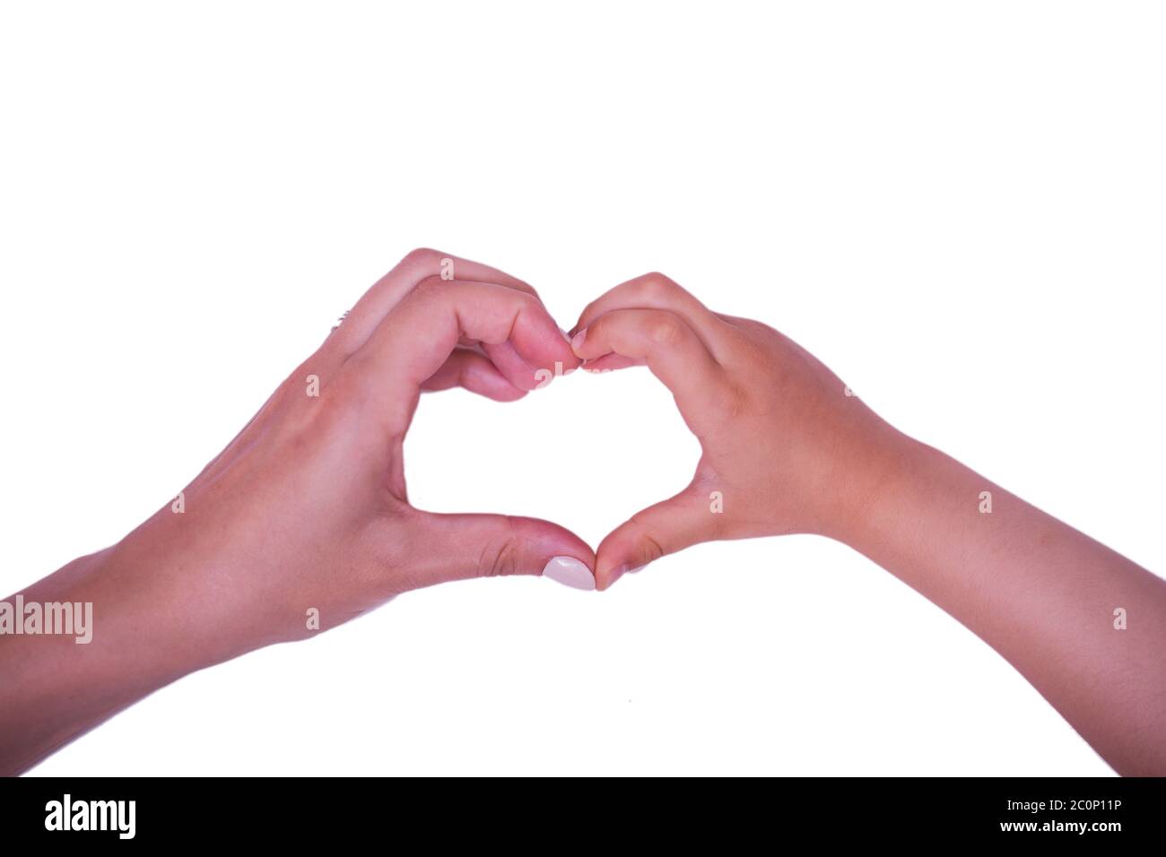 Love heart in hand. Hand of mother and child making heart shape ...
