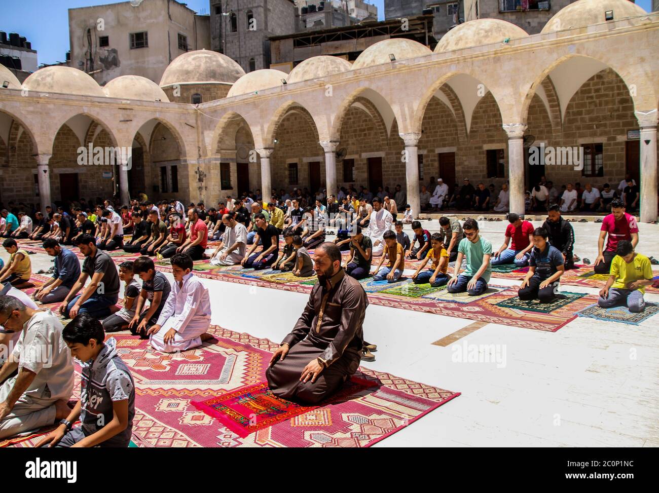 June 12, 2020: Gaza, Palestine. 12 June 2020. Palestinian Muslims ...