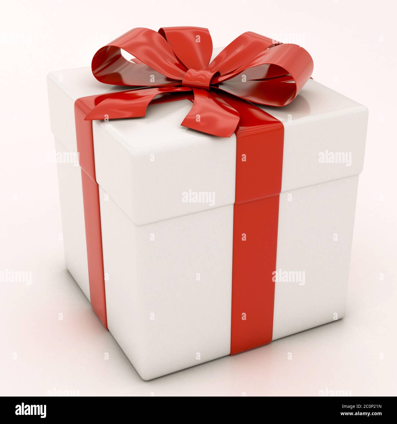 white gift boxes with red ribbon Stock Photo - Alamy