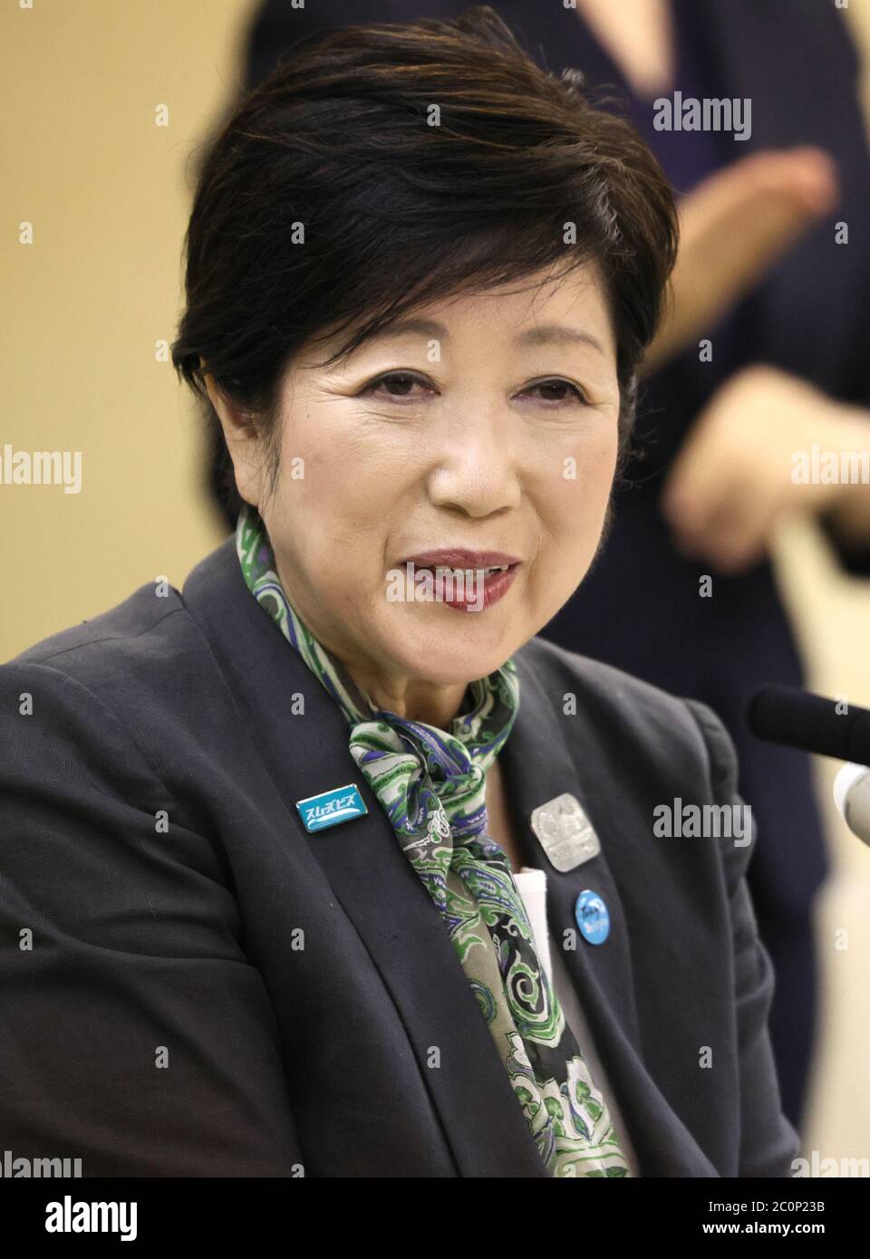 Tokyo, Japan. 12th June, 2020. Tokyo Governor Yuriko Koike speaks ...