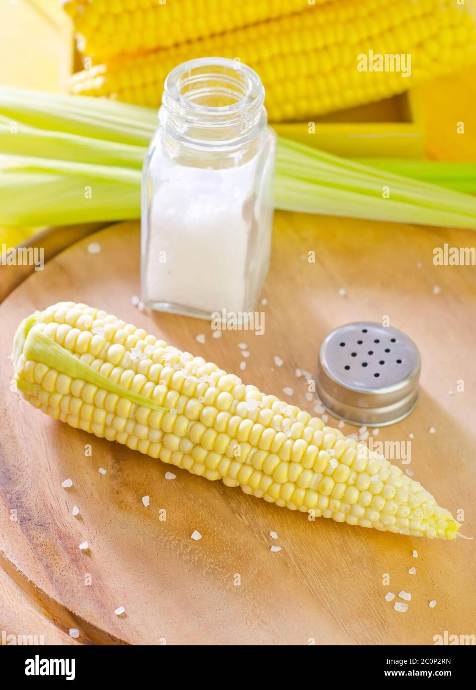 Corn with salt Stock Photo - Alamy