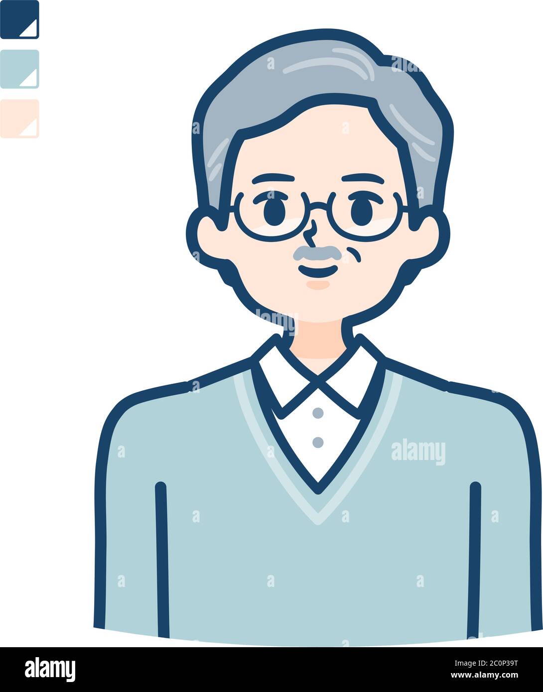 Senior Man with upper body image. It's vector art so it's easy to edit ...