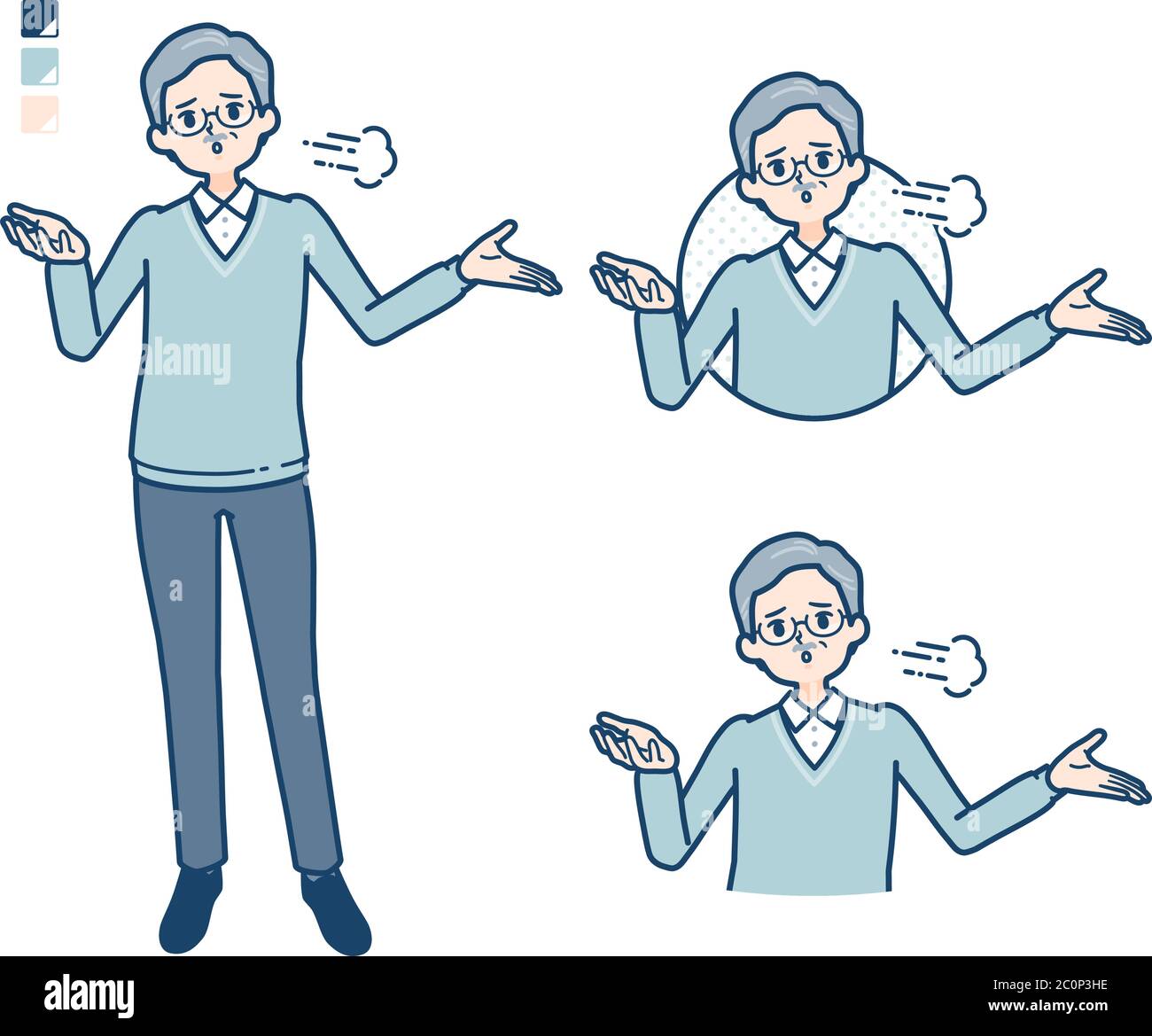 Senior Man with Discouraged images. It's vector art so it's easy to ...