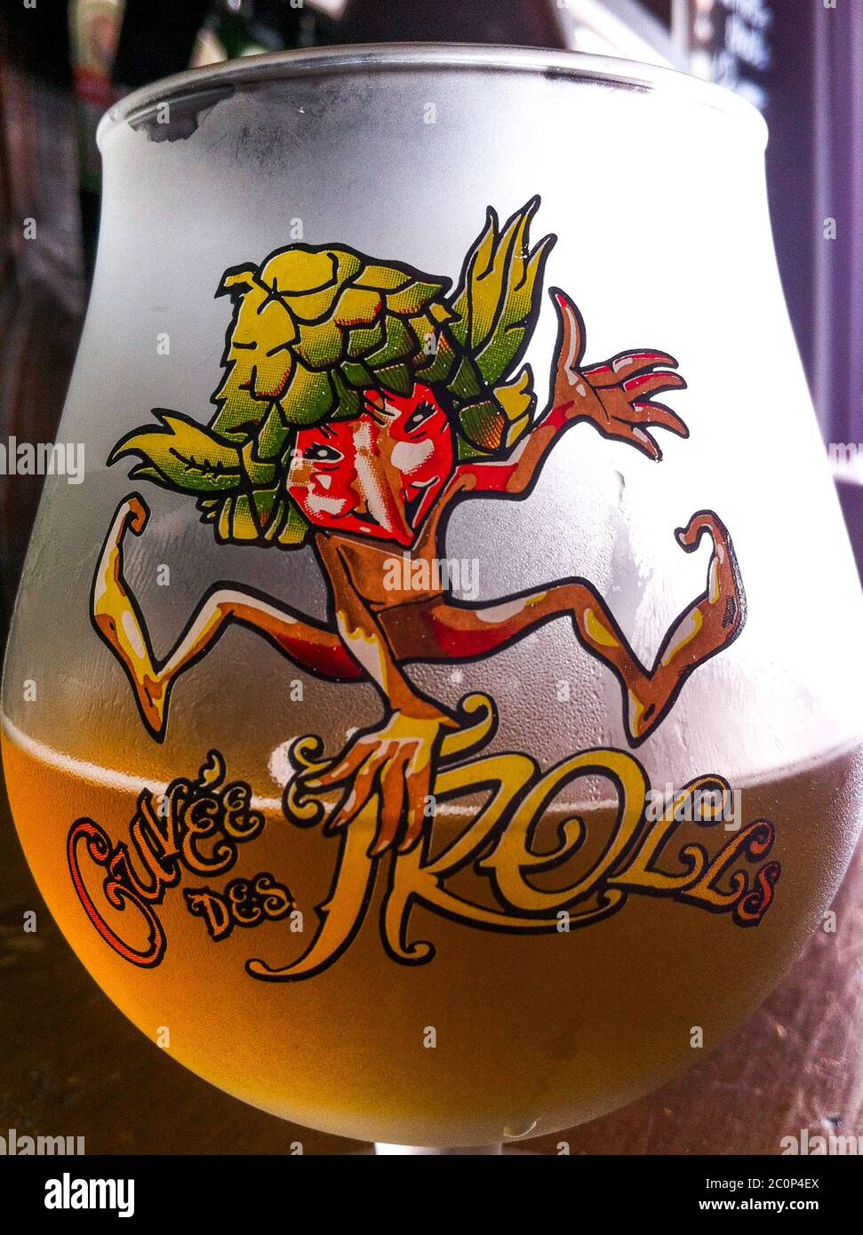 Glass of beer, Lyon, France Stock Photo - Alamy