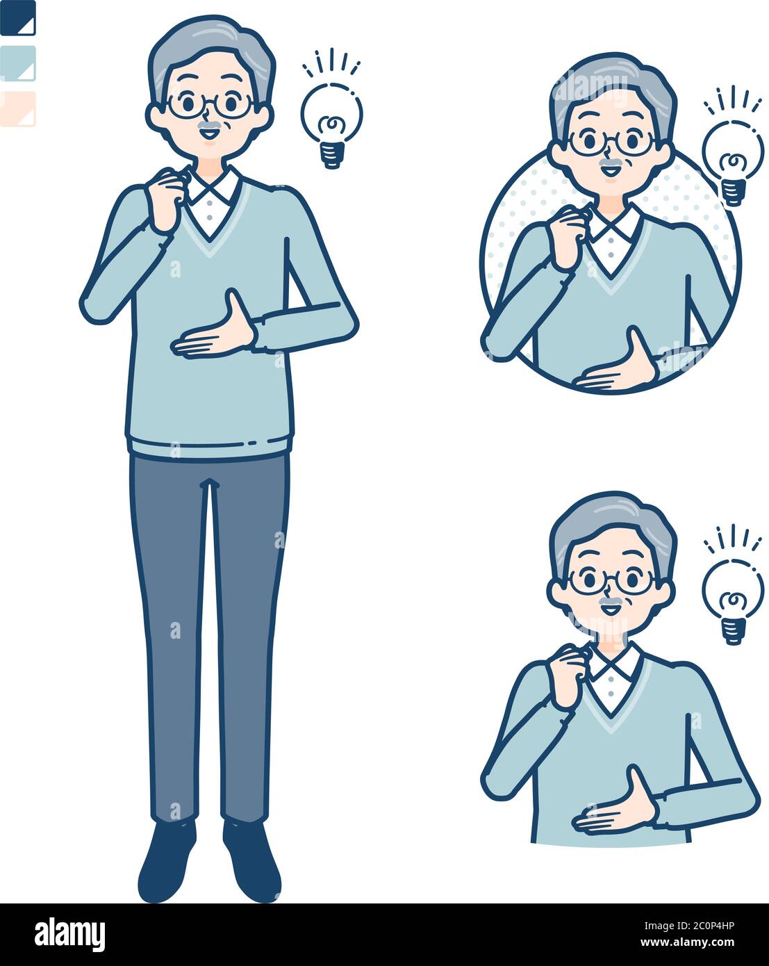 Senior Man with came up with images. It's vector art so it's easy to ...