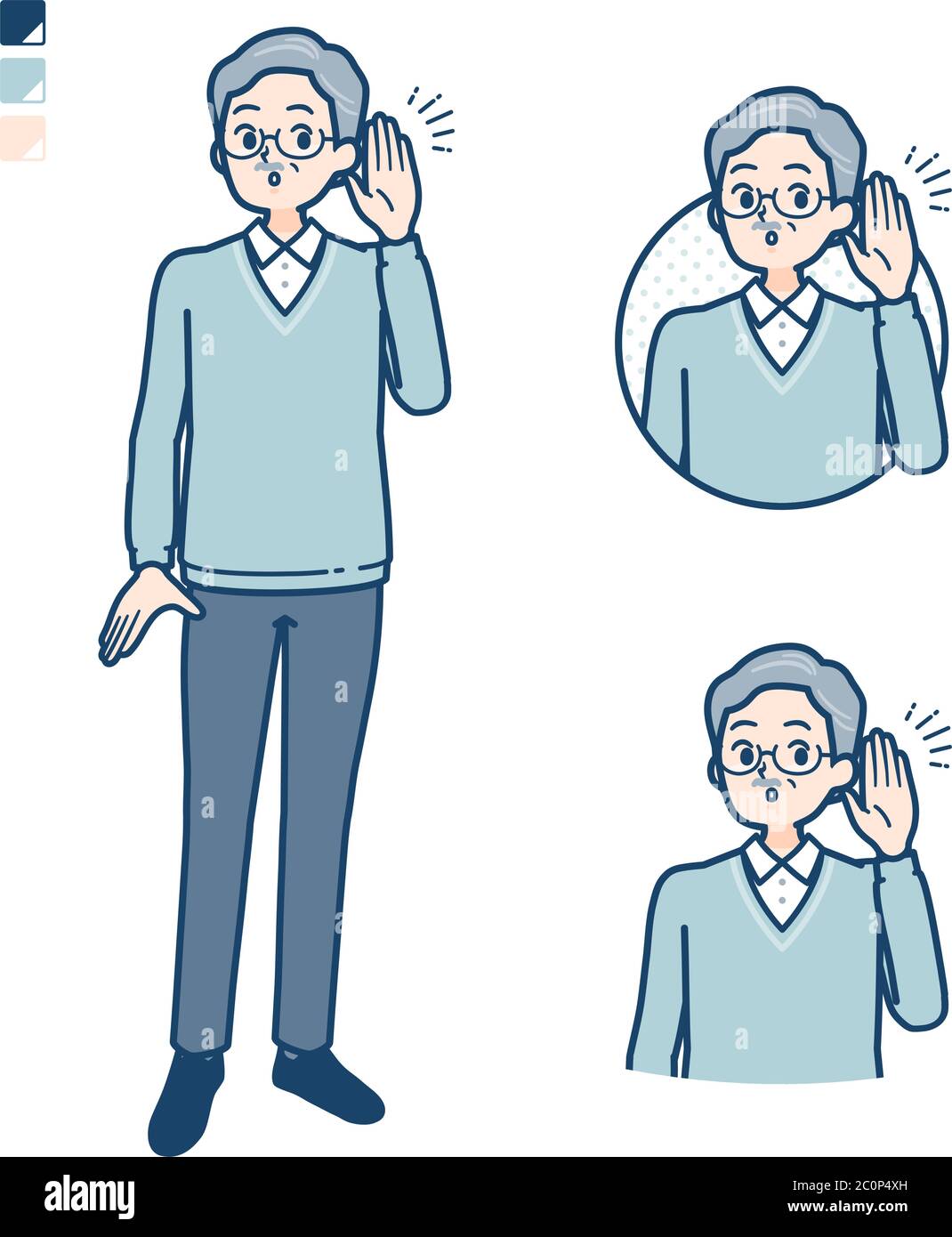 Full length man listening Stock Vector Images - Alamy