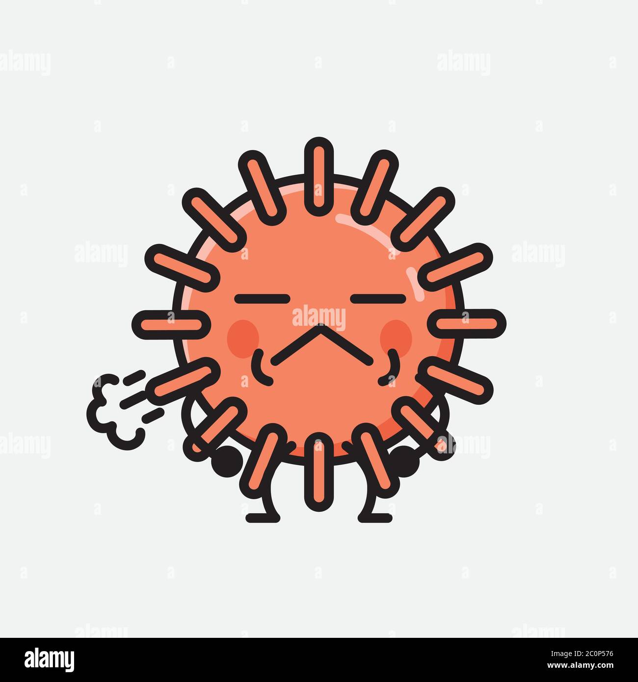 An illustration of Cute Virus Mascot Vector Character in Flat Design ...