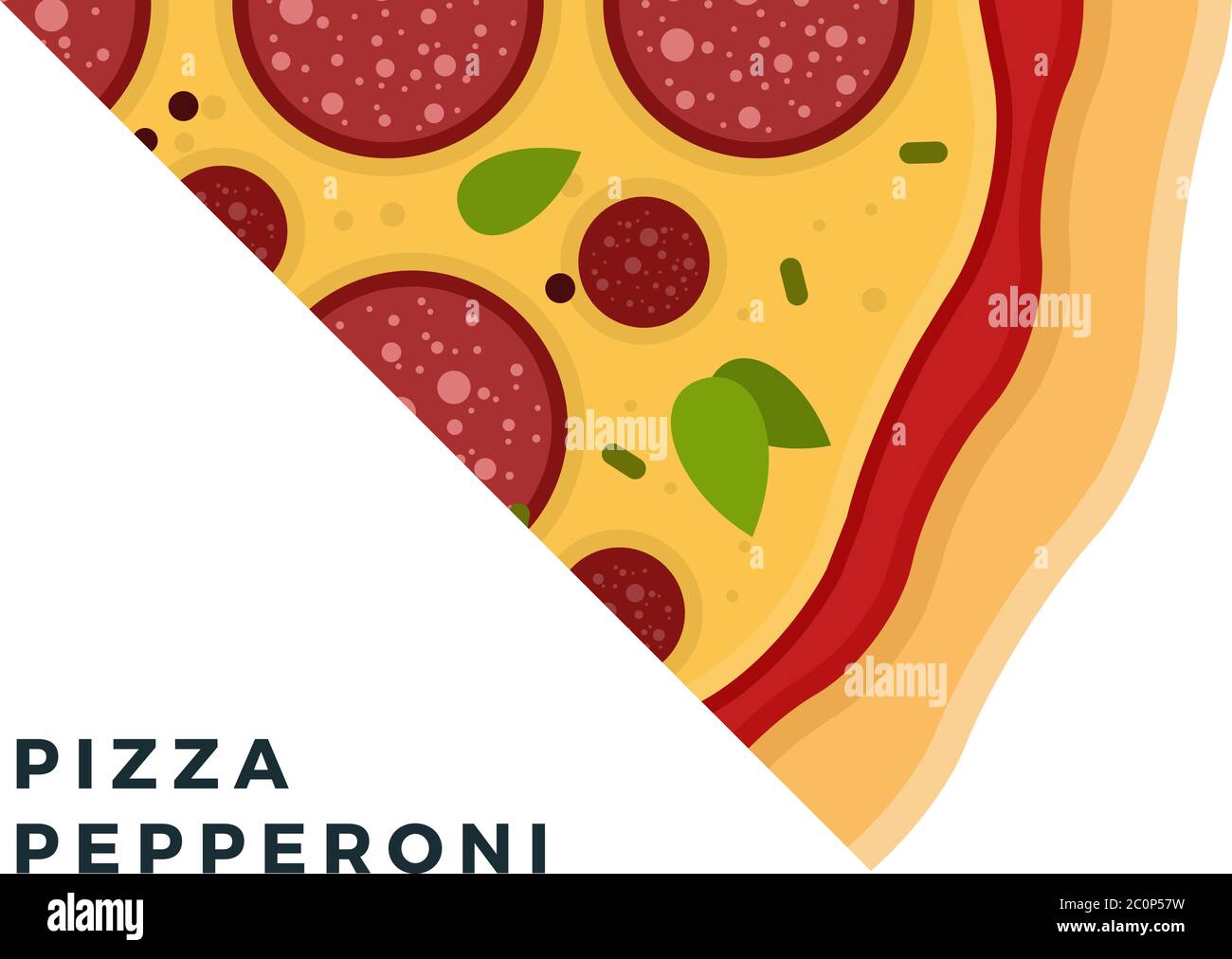 Triangular Pepperoni Pizza piece flat icon vector isolated Stock Vector ...