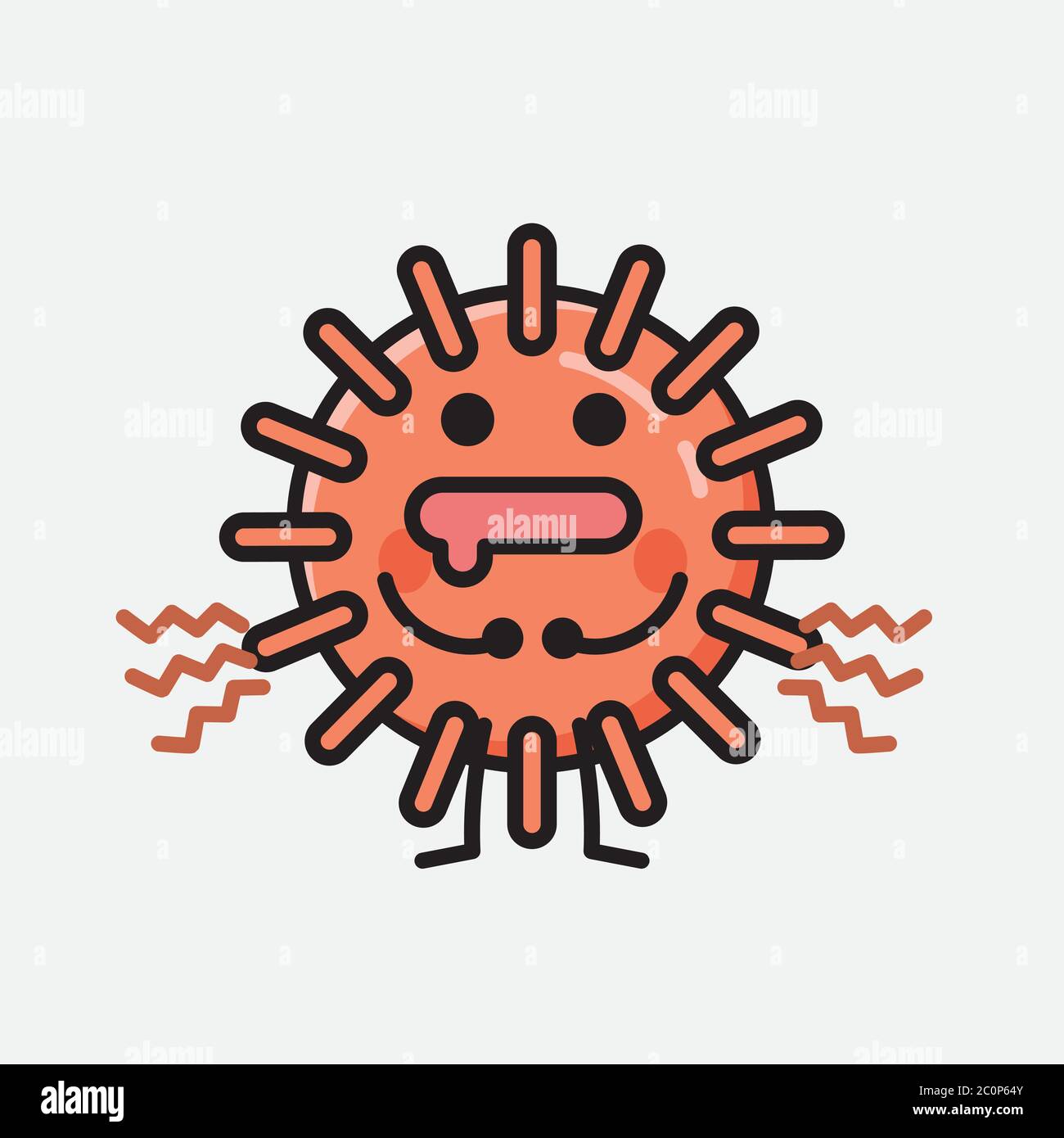 An illustration of Cute Virus Mascot Vector Character in Flat Design ...