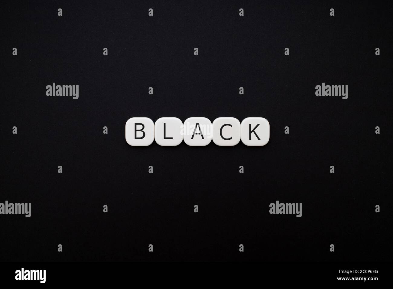Alphabet BLACK word block with BLACK background Stock Photo - Alamy