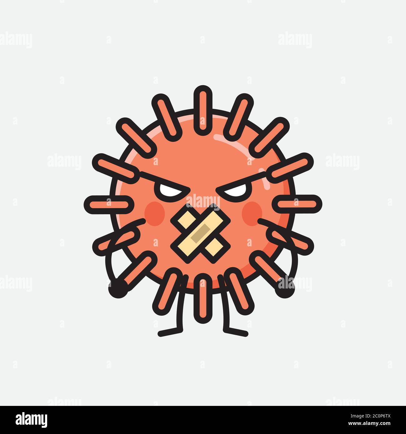 An illustration of Cute Virus Mascot Vector Character in Flat Design ...