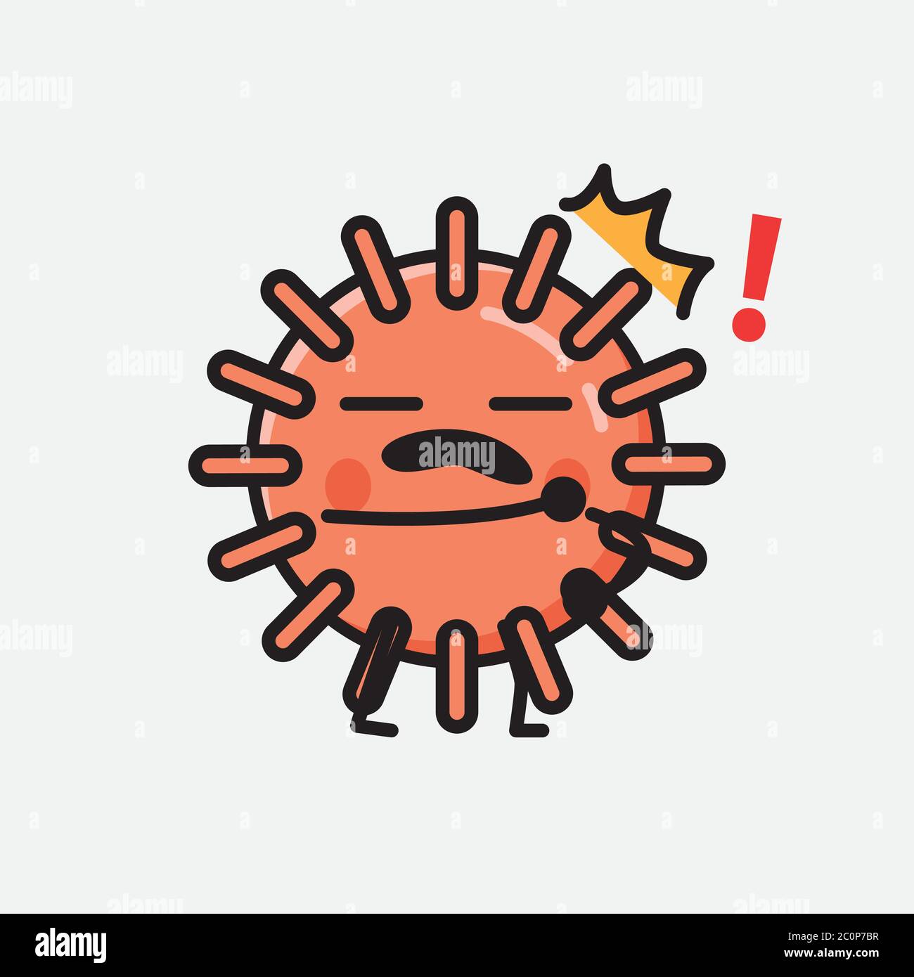 An illustration of Cute Virus Mascot Vector Character in Flat Design ...