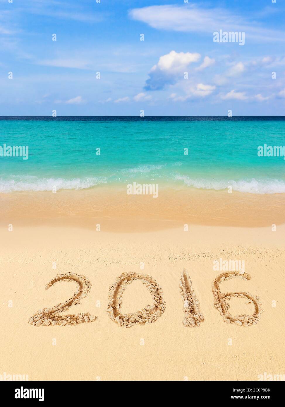 Numbers 2016 on beach Stock Photo - Alamy