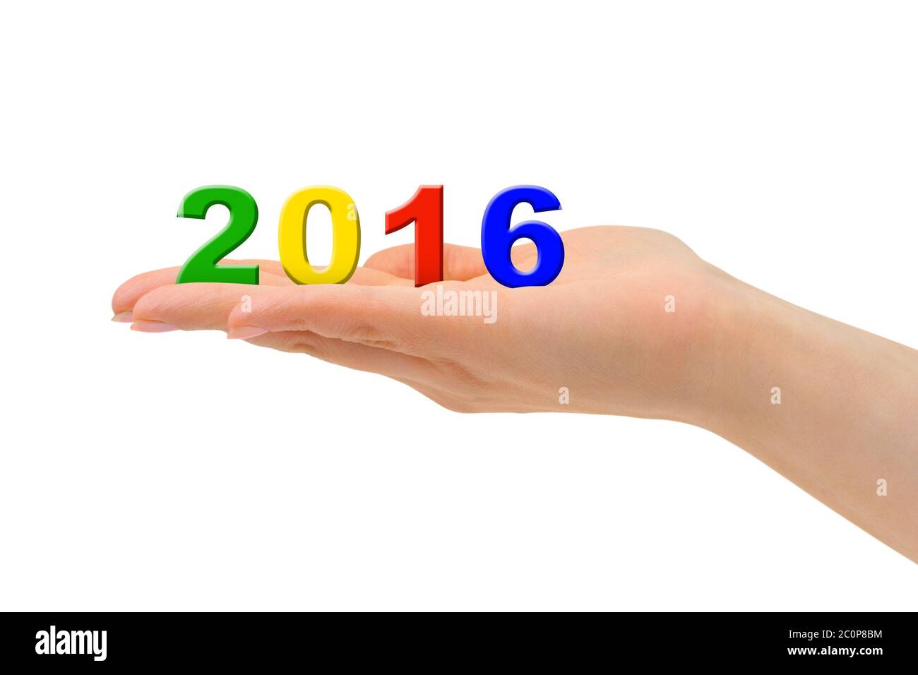 Numbers 2016 in hand Stock Photo - Alamy