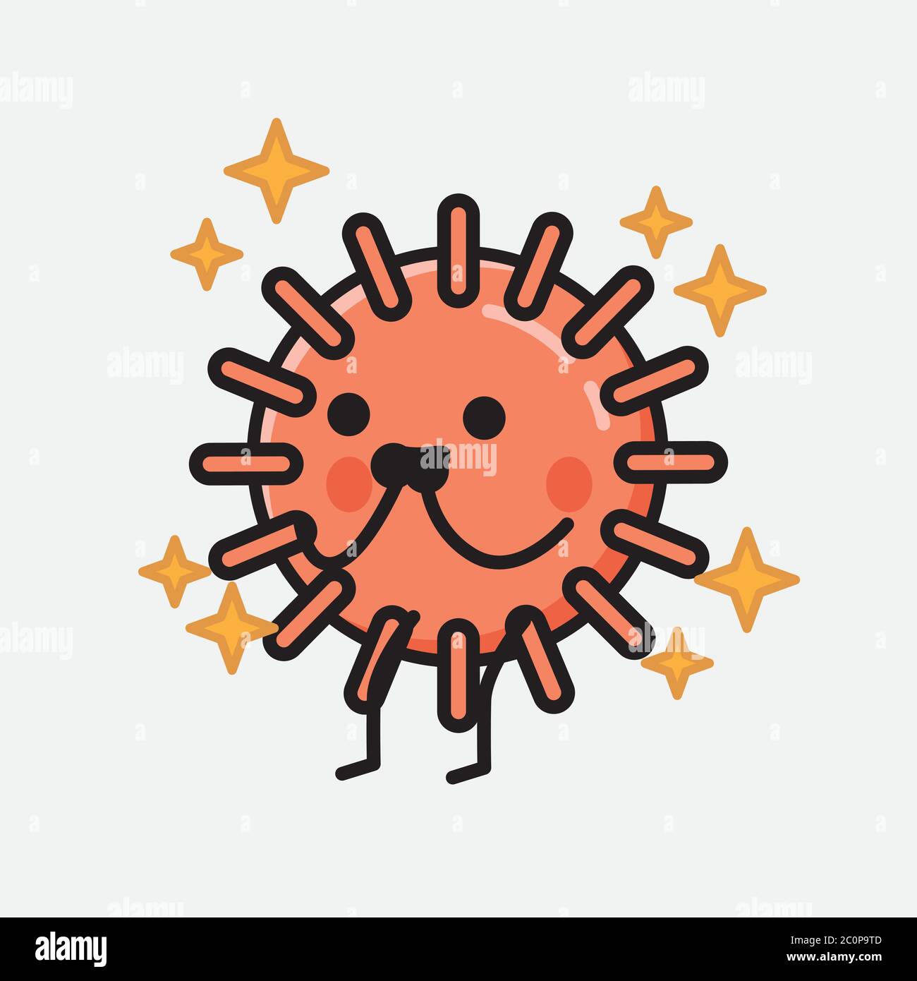 An illustration of Cute Virus Mascot Vector Character in Flat Design ...