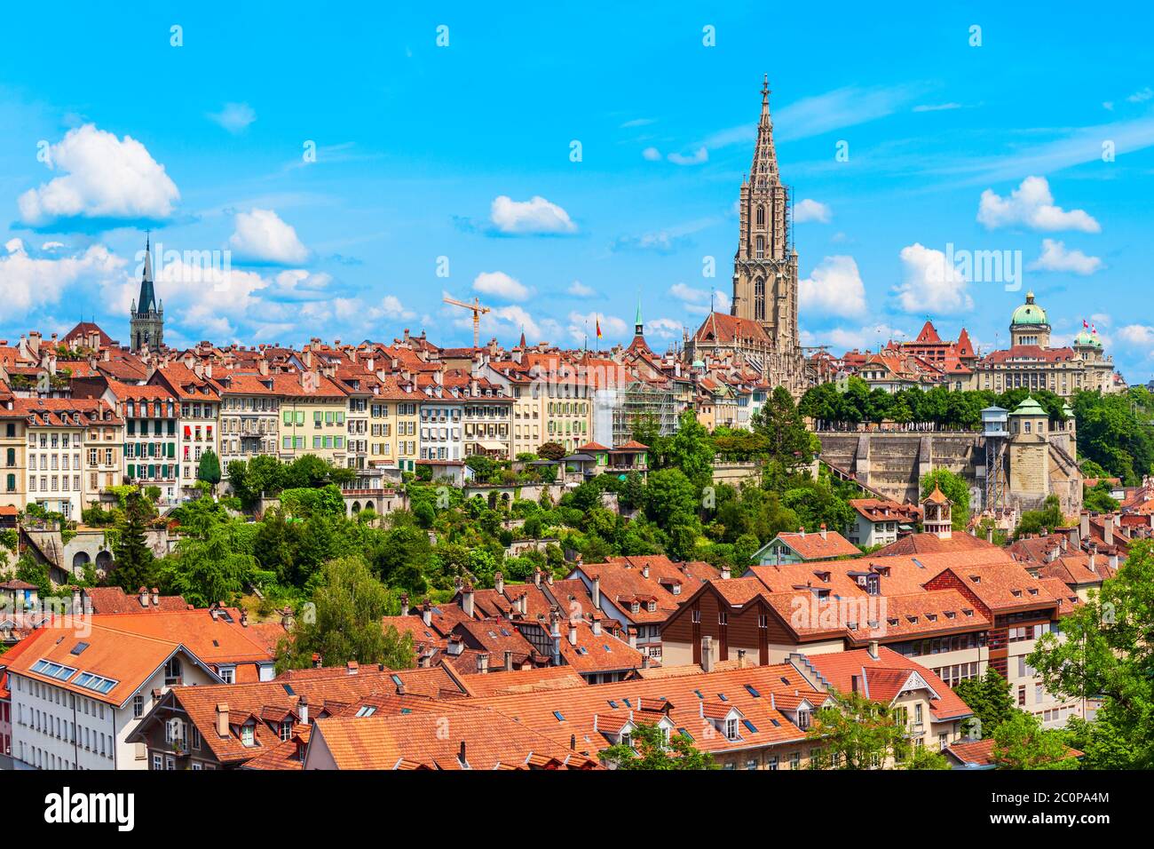 Bern city aerial panoramic view. Bern is the capital of Switzerland ...