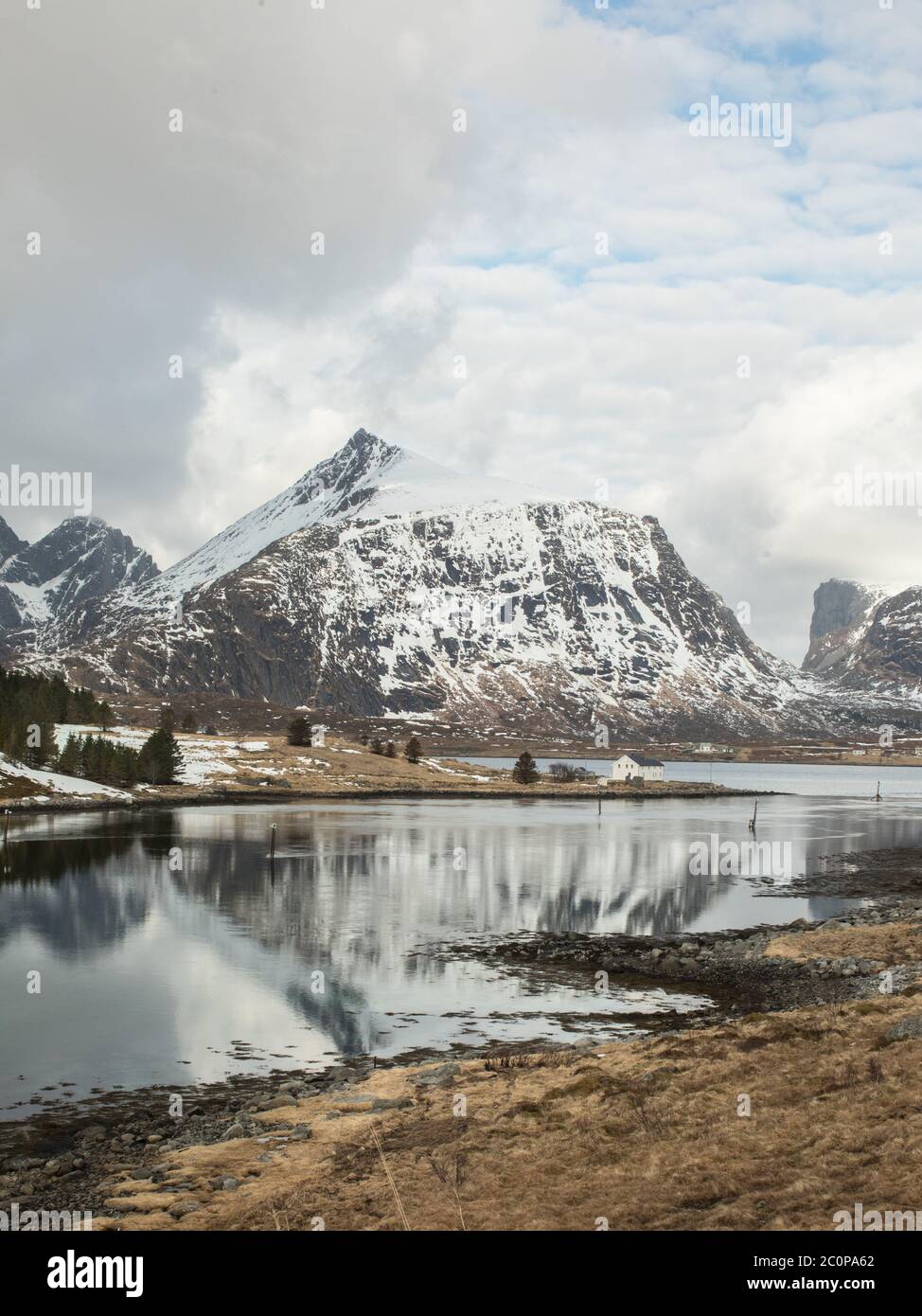 Portrait shot of a Lofoten landscape Stock Photo - Alamy