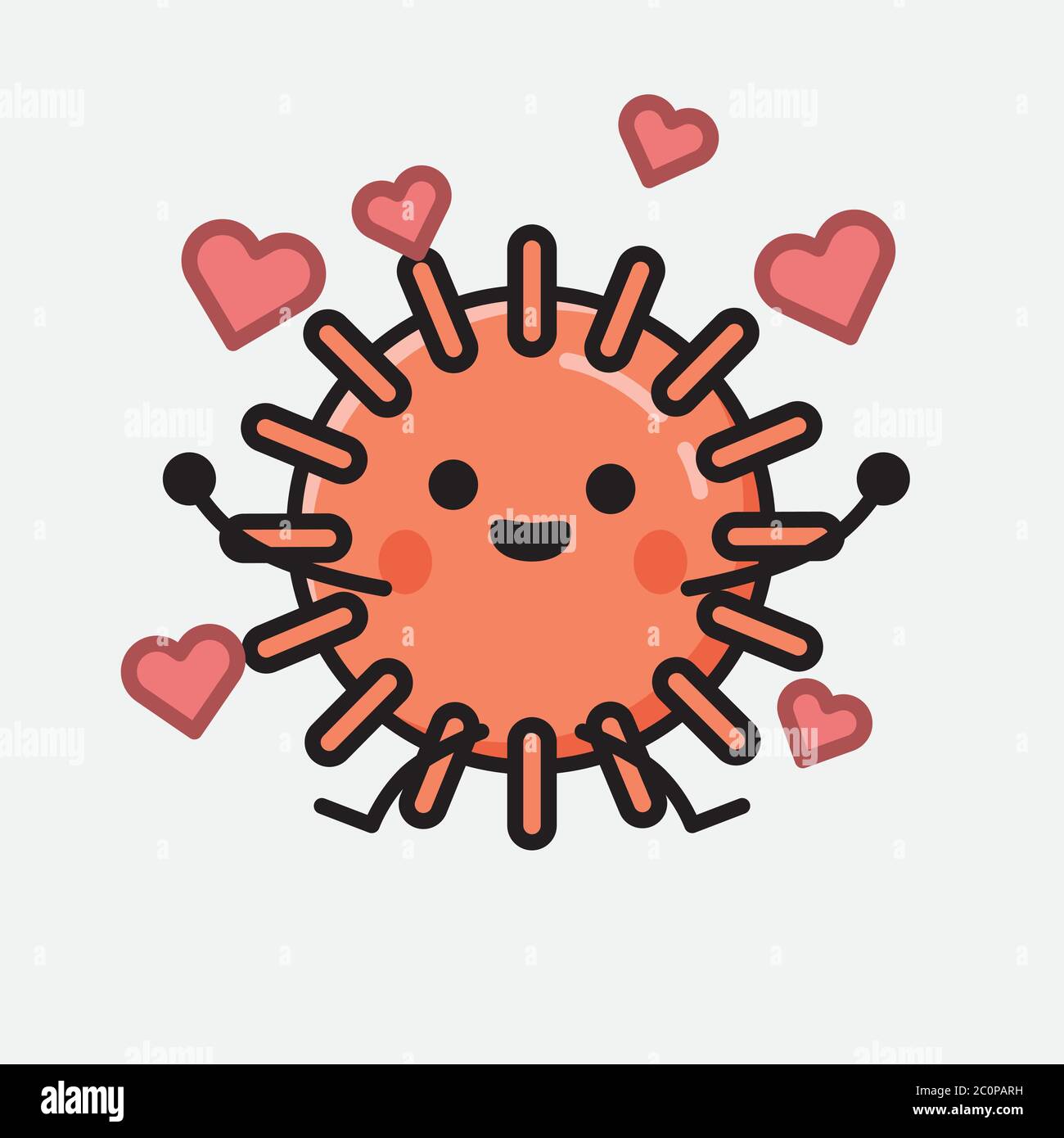An illustration of Cute Virus Mascot Vector Character in Flat Design ...