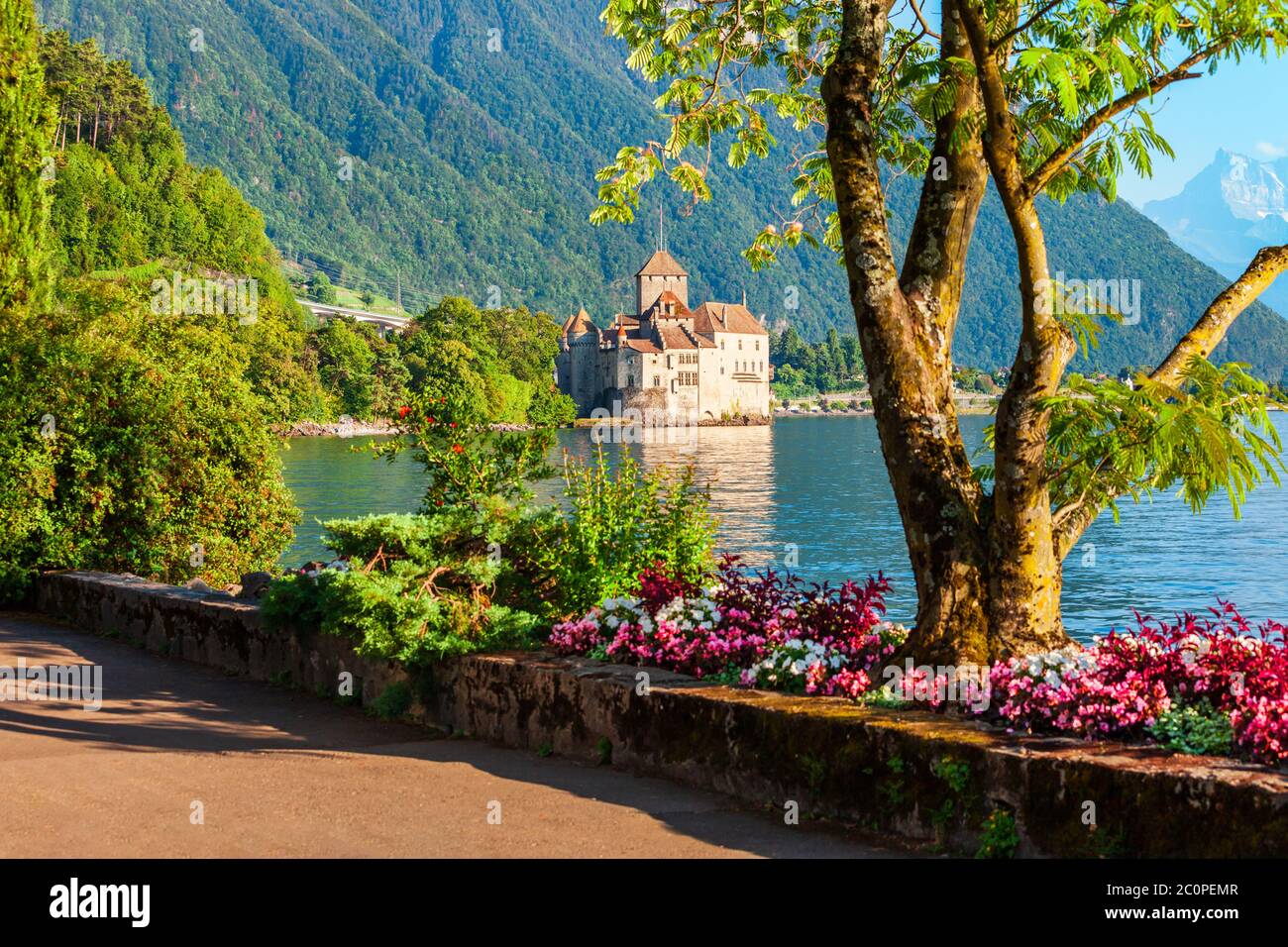 Chillon Castle or Chateau de Chillon is an island castle located on ...
