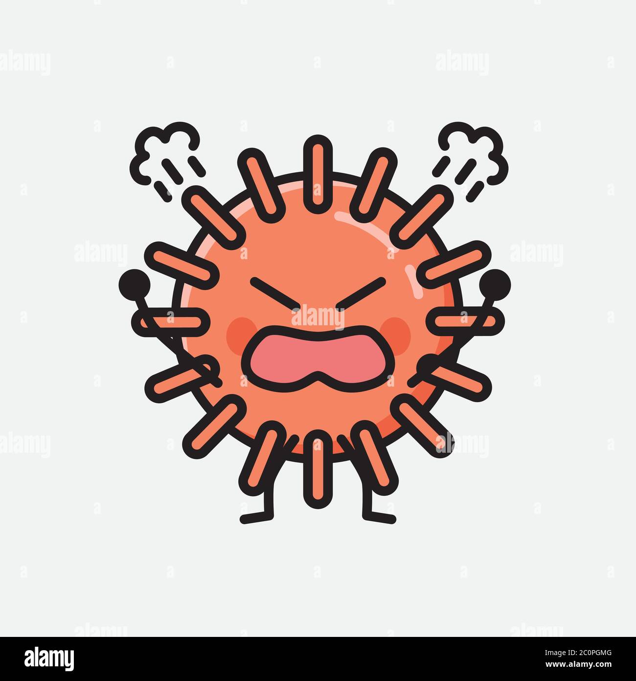 An illustration of Cute Virus Mascot Vector Character in Flat Design ...