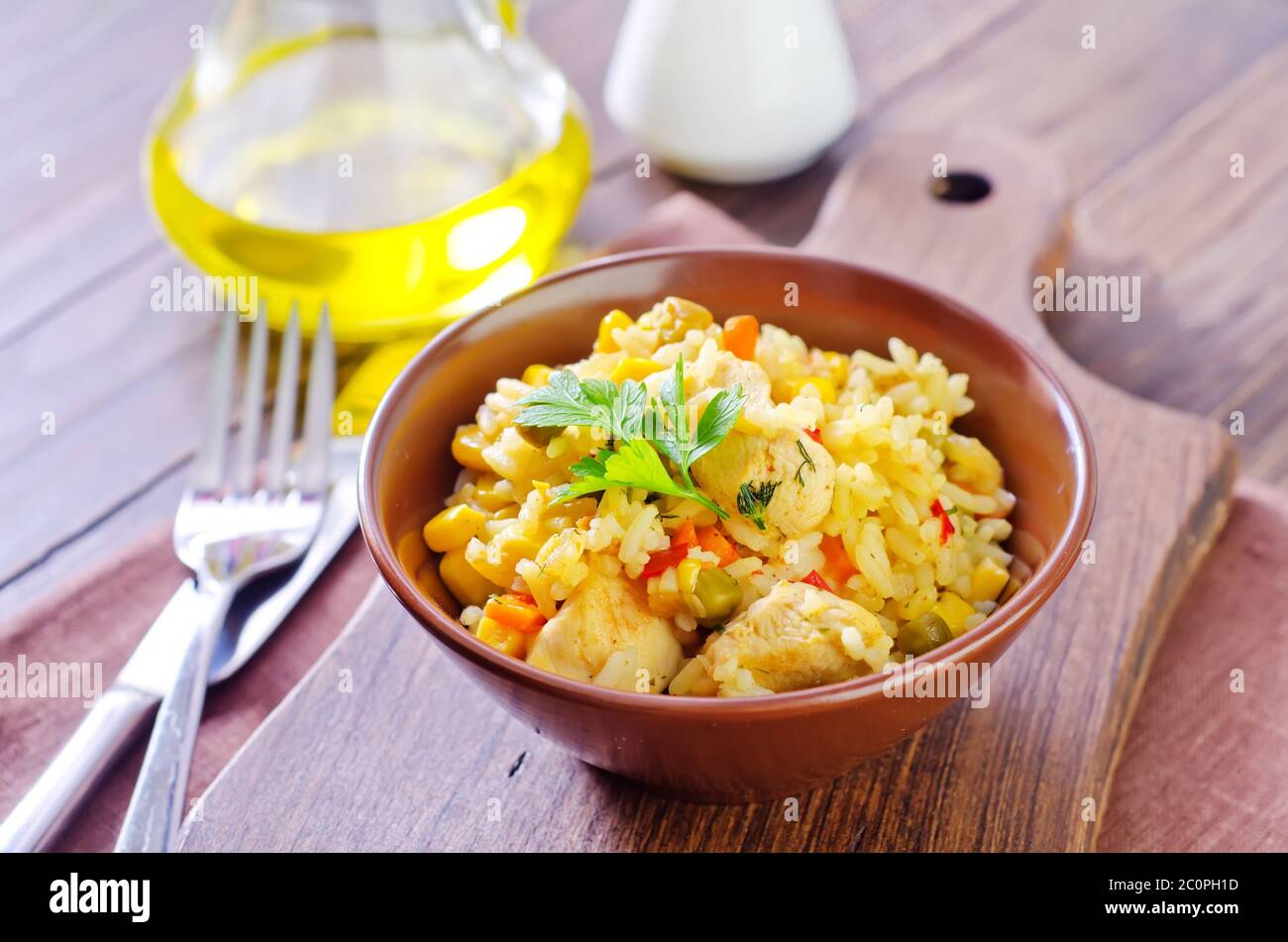 rice with meat Stock Photo - Alamy