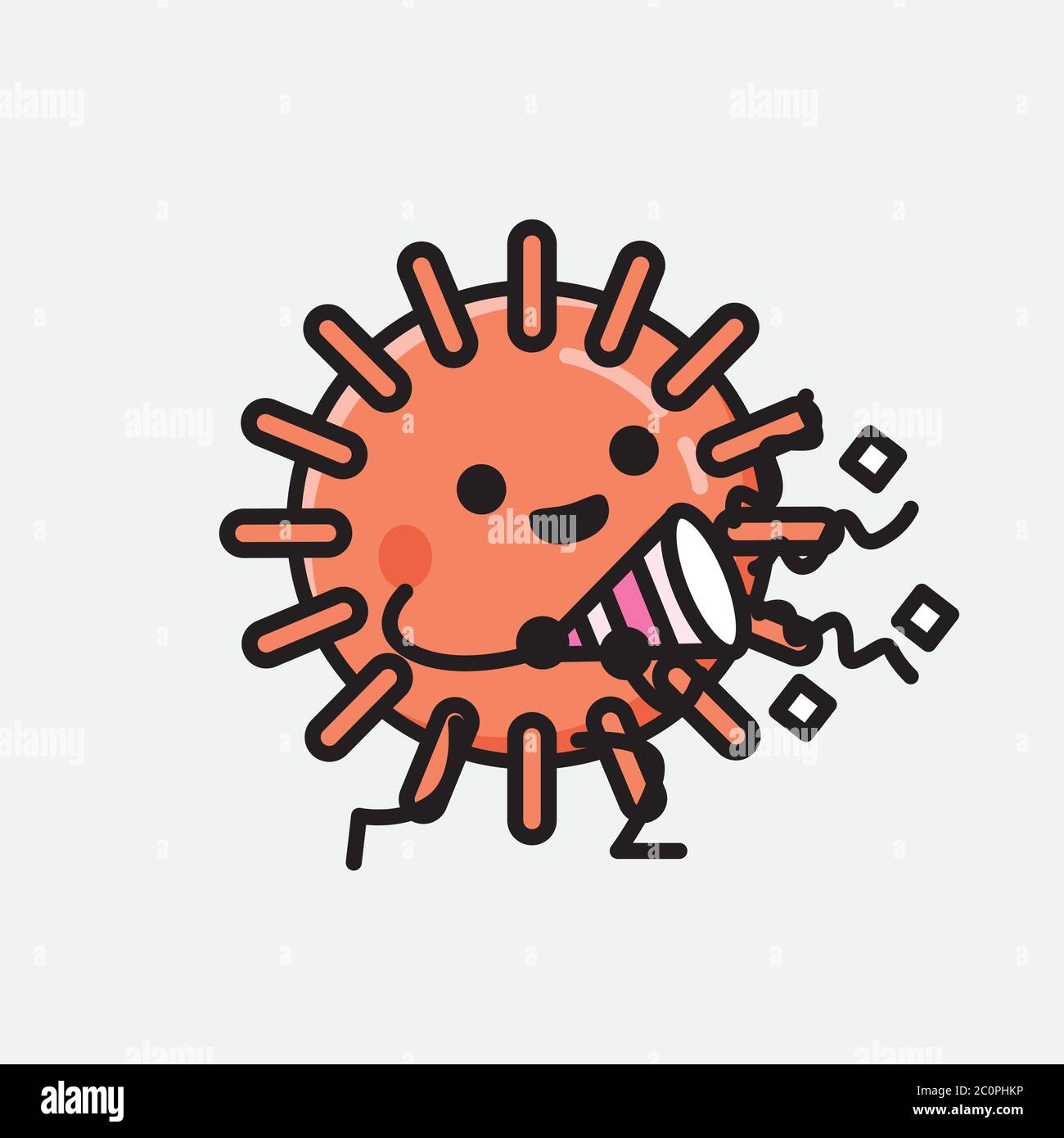 An illustration of Cute Virus Mascot Vector Character in Flat Design ...