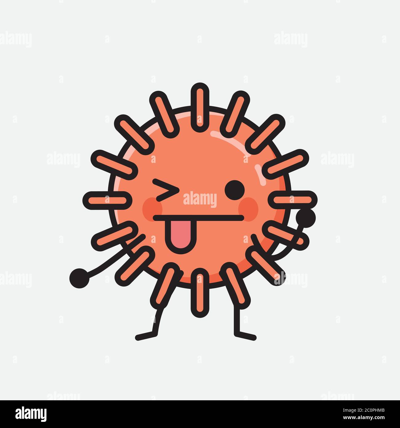 An illustration of Cute Virus Mascot Vector Character in Flat Design ...