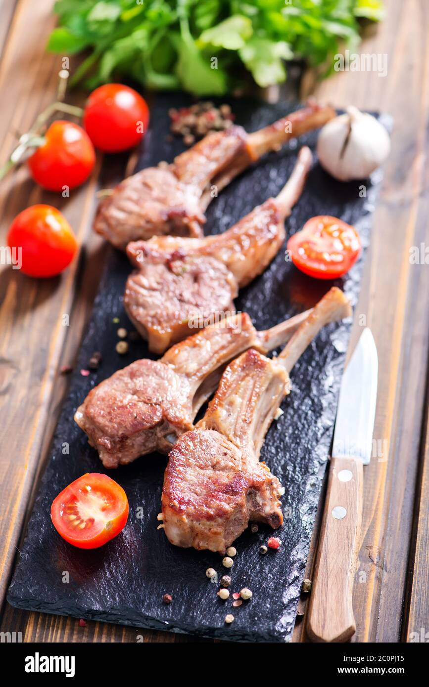 fried chop meat Stock Photo - Alamy