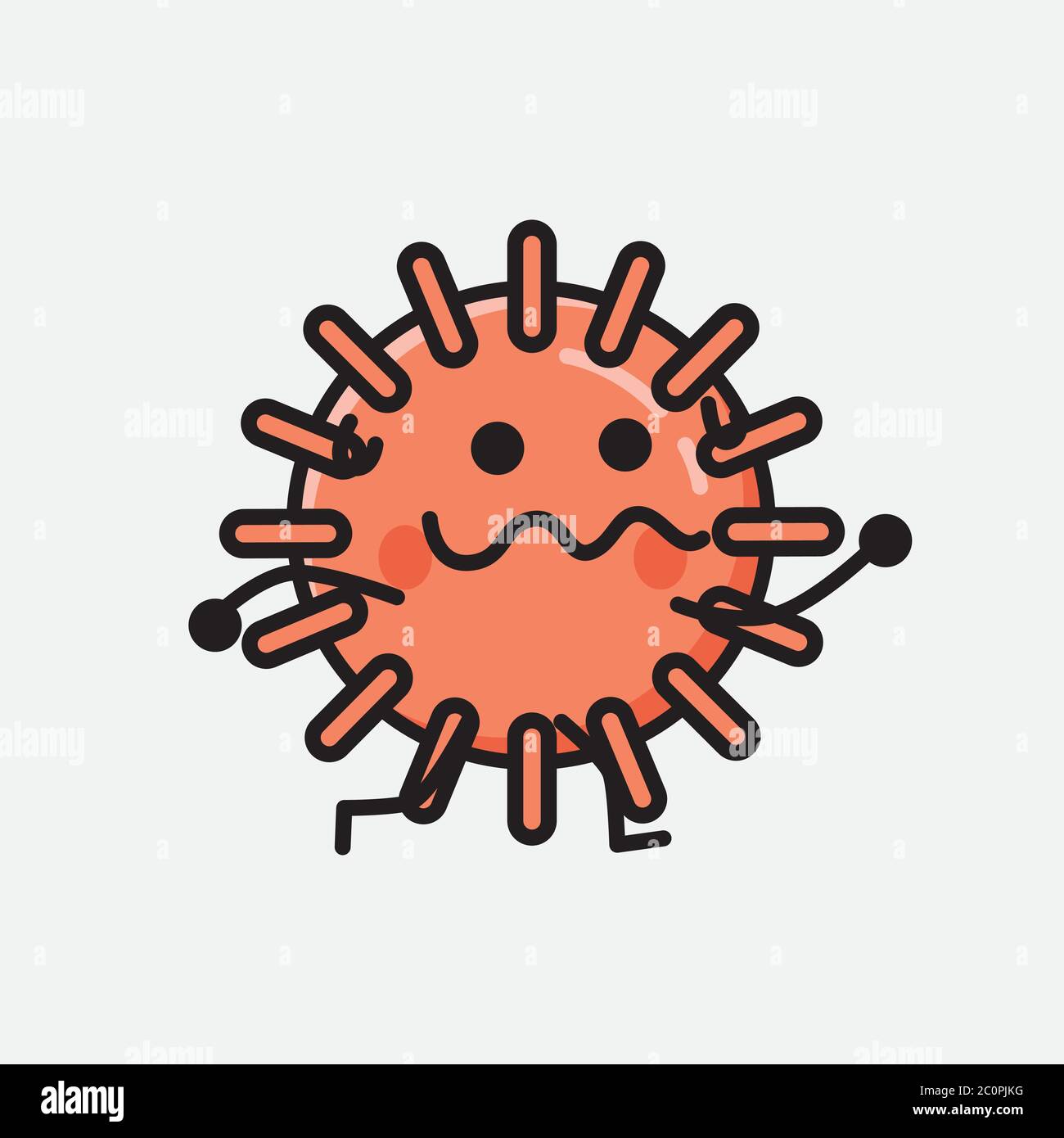 An illustration of Cute Virus Mascot Vector Character in Flat Design ...