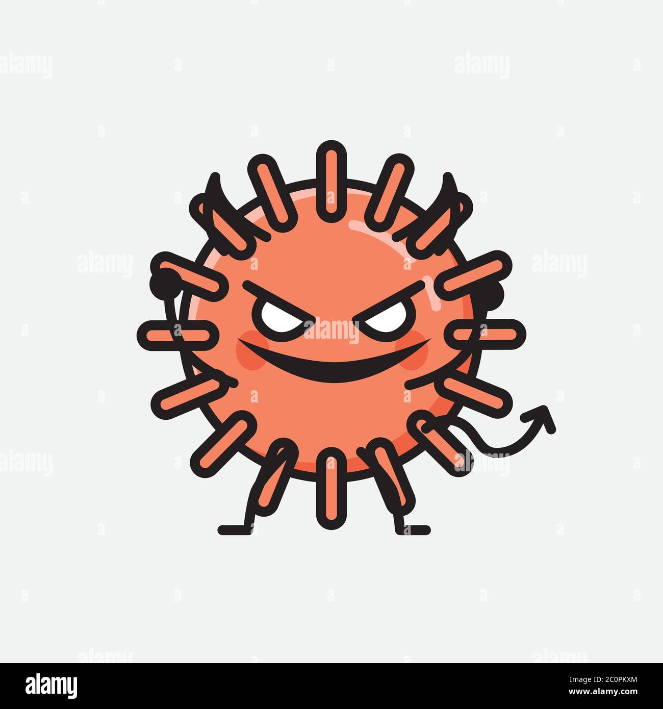 An illustration of Cute Virus Mascot Vector Character in Flat Design ...