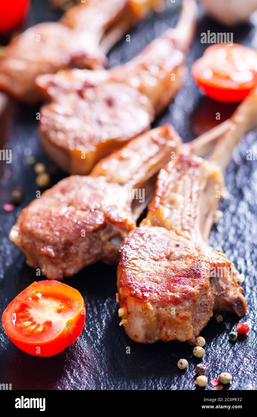 fried chop meat Stock Photo - Alamy